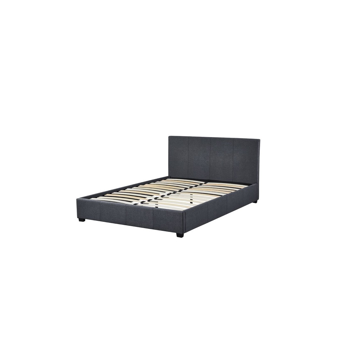 Lit Double Design Coloris Gris Pour Adulte Collection Roma 140x200 Cm